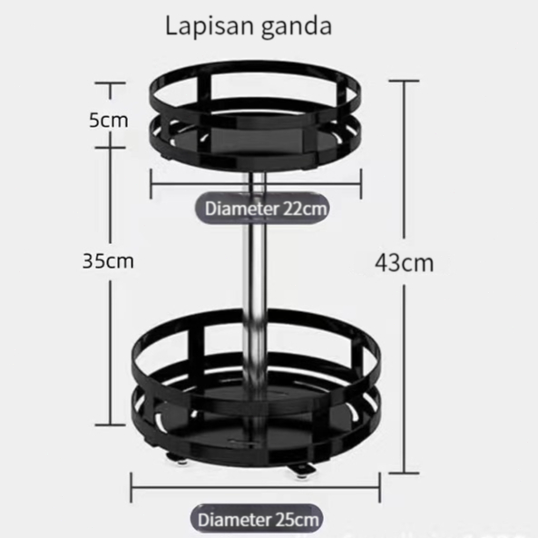 Jual Rak Putar Rak Bumbu Rak Skincare Tingkat Penyimpanan Serbaguna ...