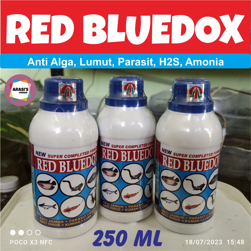 Jual Red Bluedox Obat Jamur White Spot Parasit Luka Ikan 250ml | Shopee ...