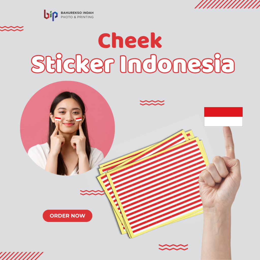Jual CHEEK STICKER STIKER PIPI INDONESIA BENDERA MERAH PUTIH STIKER ...