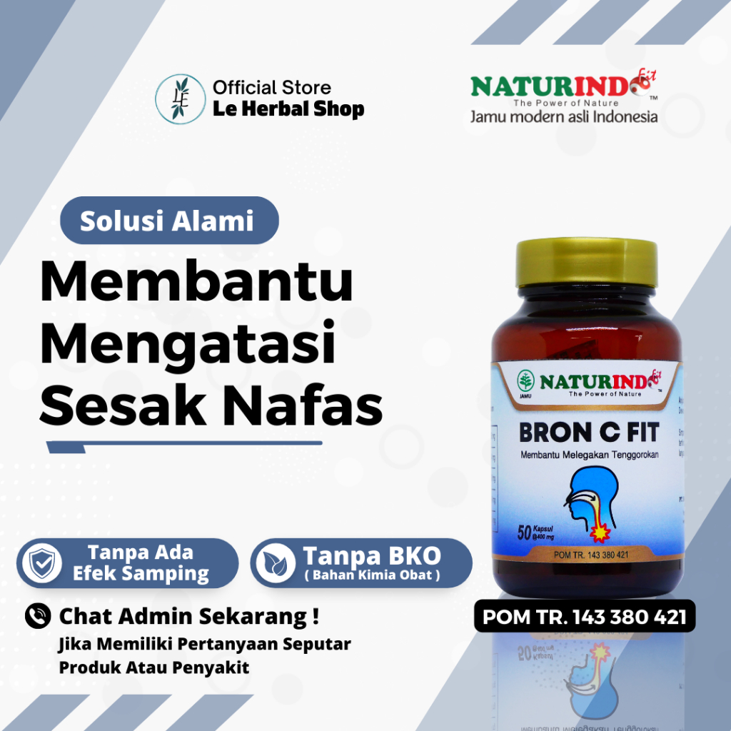 Jual Bron C FIt Obat Herbal Asma Sesak Nafas (Membantu Melegakan ...