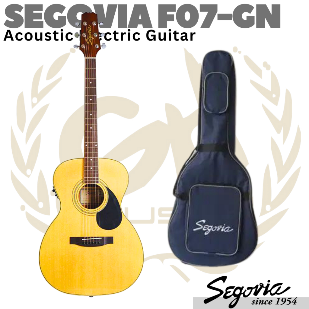 Jual SEGOVIA F07 GN EQT Slim Folk Body Acoustic Electric Guitar | Gitar Akustik Elektrik ...