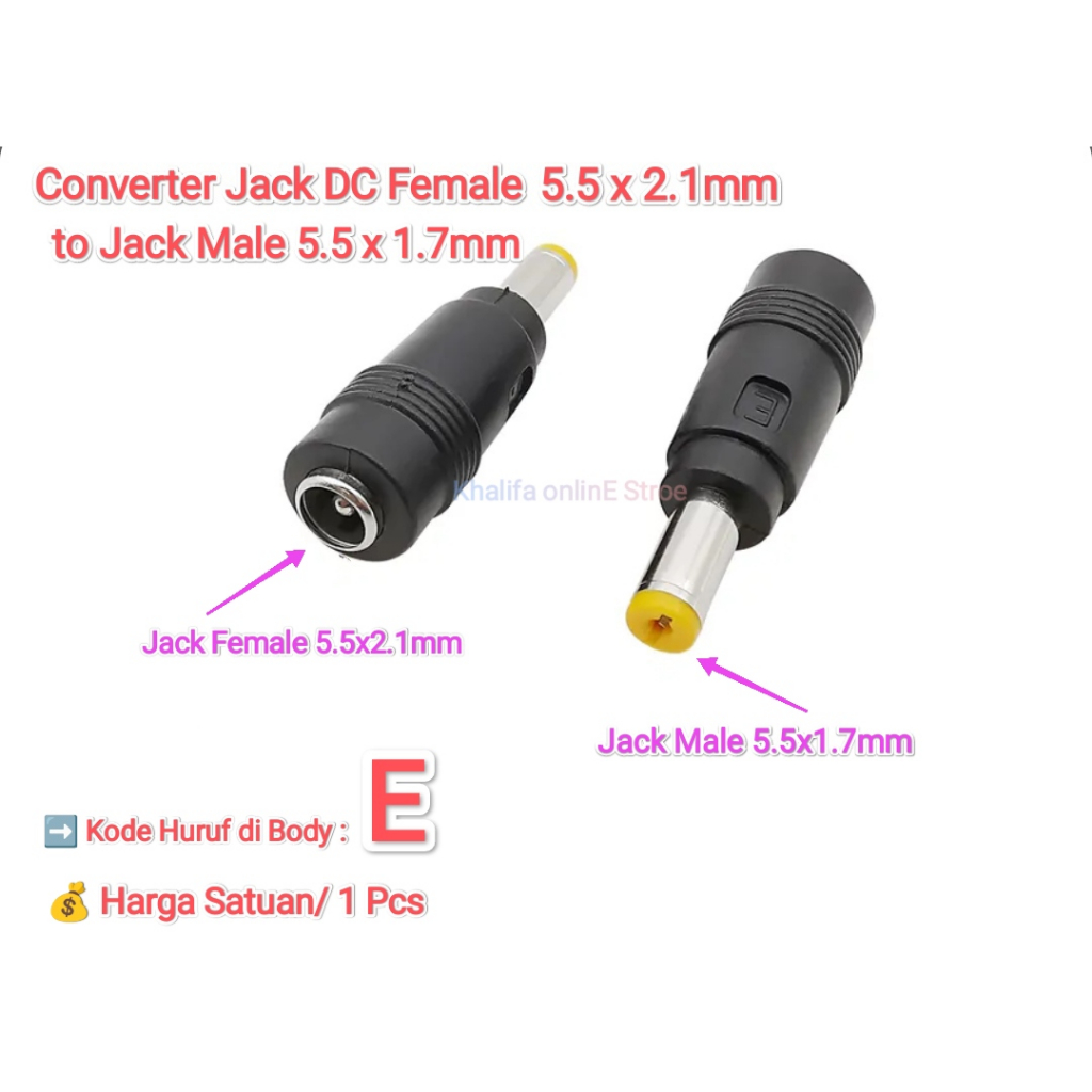 Jual Jack Jek DC Female Male 5.5x2.1mm Type C USB Micro 3.5mm Konverter ...