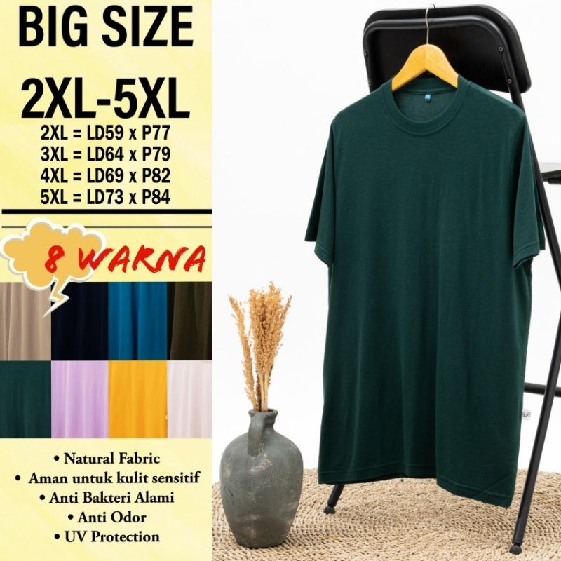 Jual Kaos Polos Jumbo/ Big Size BASIC Cotton Bamboo 2XL 3Xl 4XL 5XL | Shopee Indonesia
