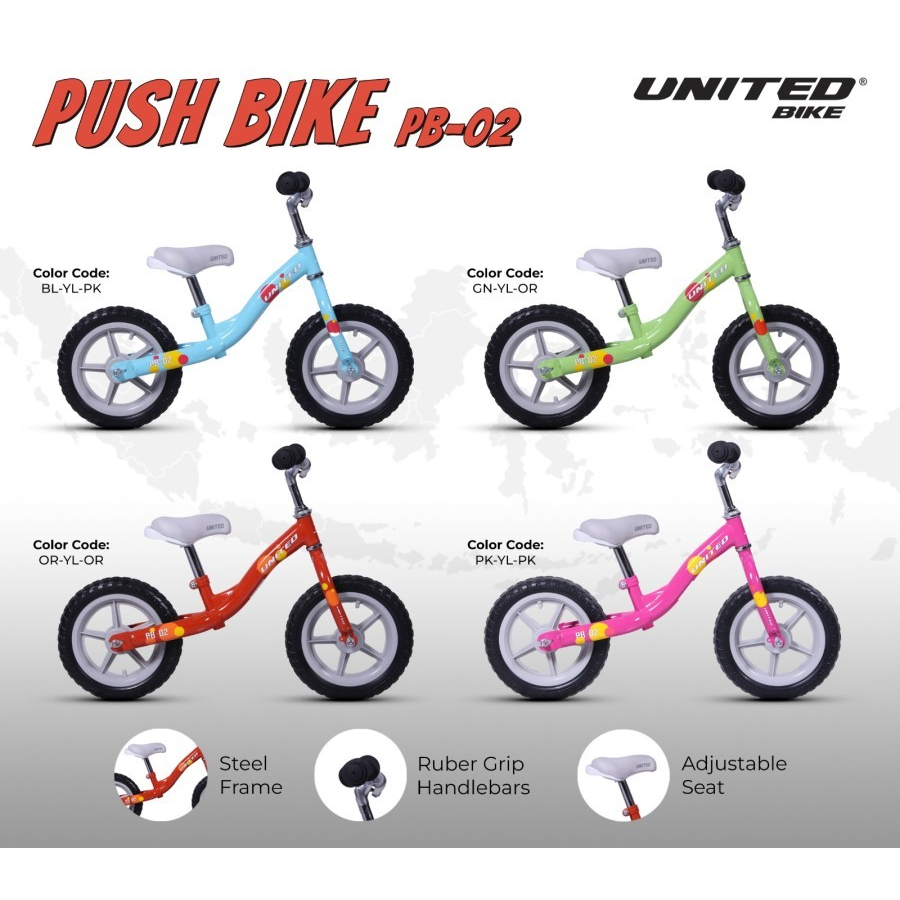 Jual SEPEDA ANAK PUSHBIKE PUSH BIKE UNITED PB - 02 BALANCE BIKE ...