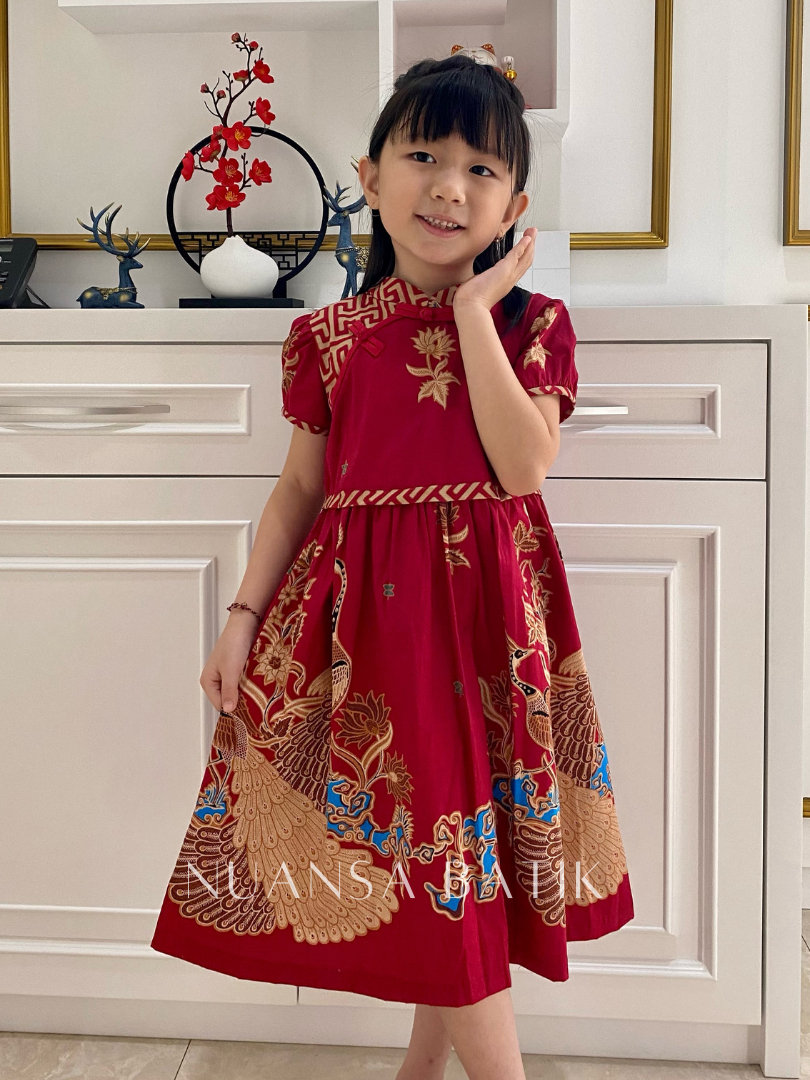 Jual Nuansa Batik Dress Batik Cheongsam Anak Bahan Katun Stretch ...