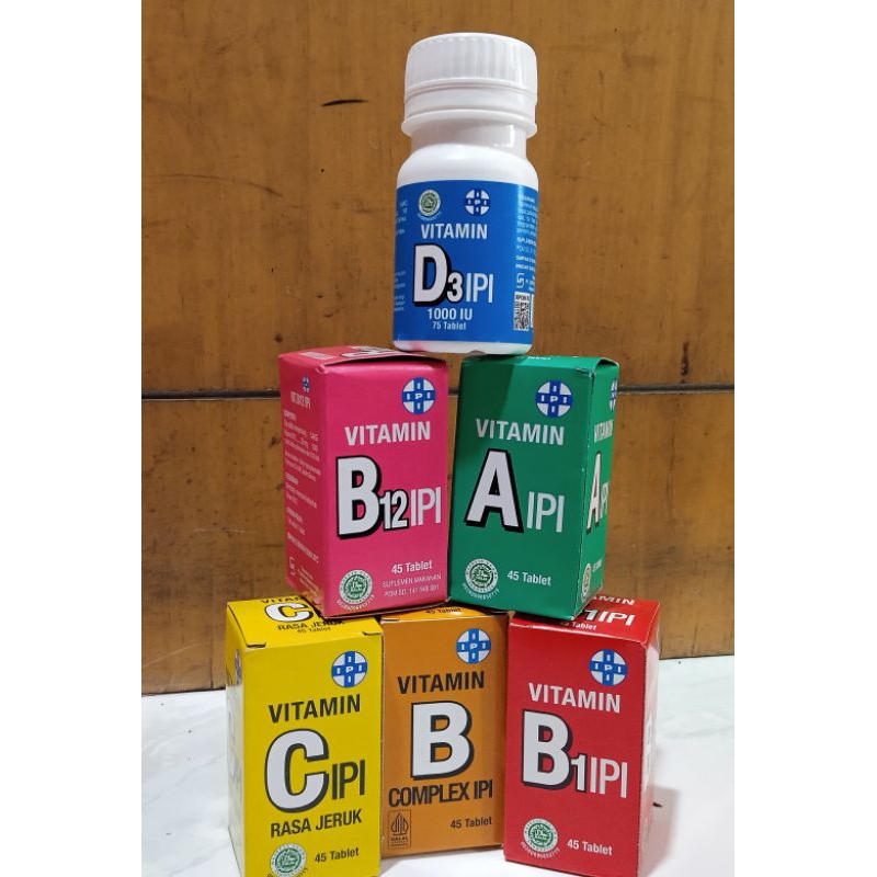 Jual Vitamin IPI All Varian/Vitamin A B1 B12 B Complex D31000 D3+K2 | Shopee Indonesia