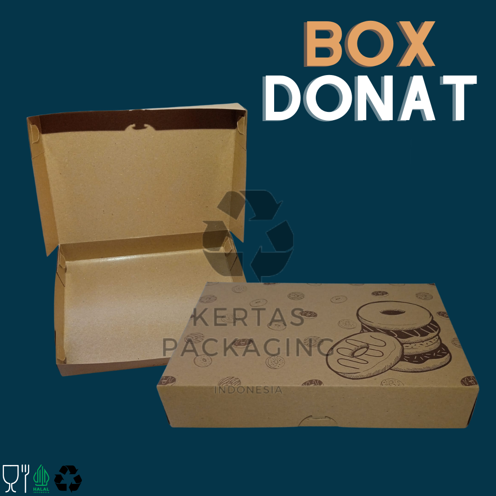 Jual Box Donut Kraft Kotak Donat isi 6 / Dus Roti coklat Kemasan Kue ...