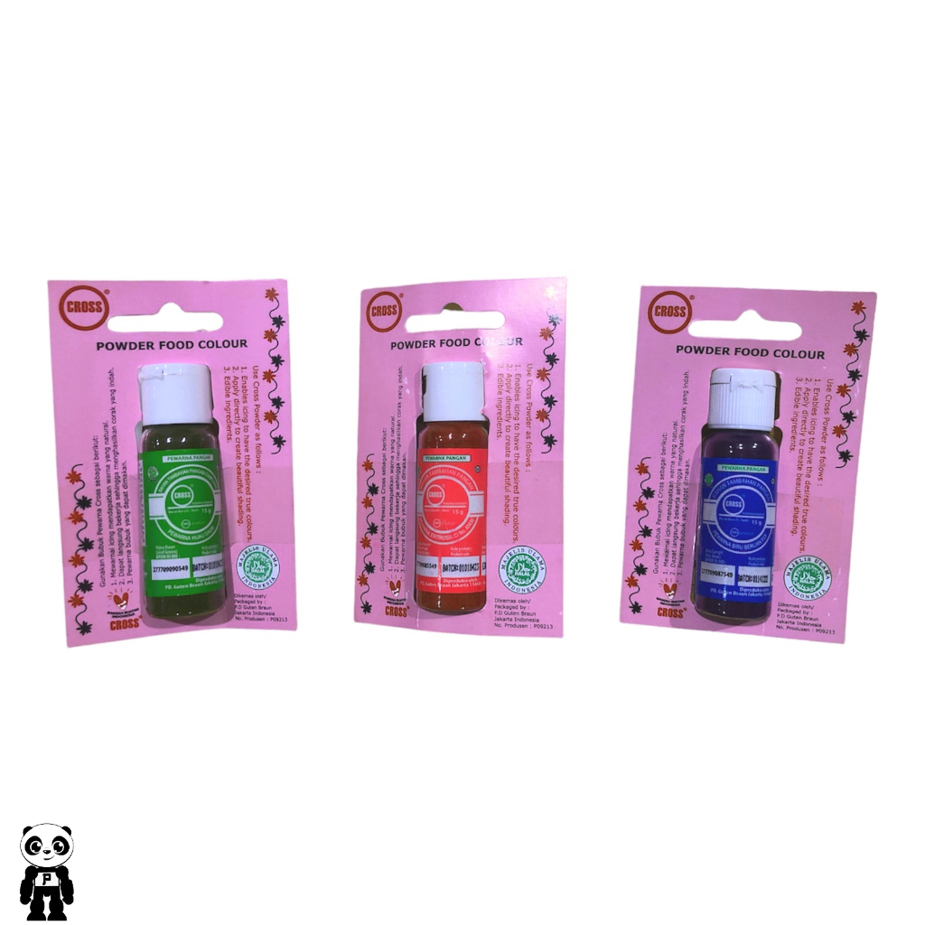 Jual Cross Pewarna Makanan Bubuk 15g Hijau Biru Pink | Shopee Indonesia