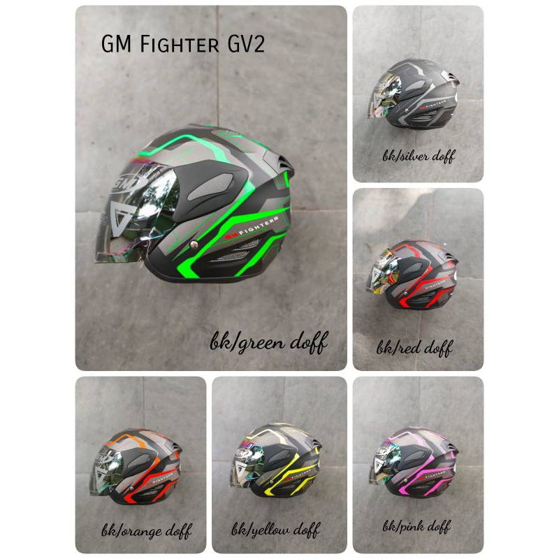 Jual Helm GM Fighter Motif GV2 Original 100% Sertifikasi SNI COWOK / CEWEK | Shopee Indonesia