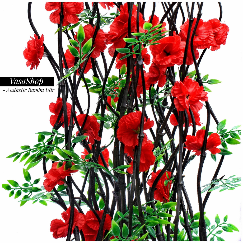 Jual Perlengkapan Rumah Bunga Dekorasi Hias Plastik 15 Btg Bambu Ulir ...