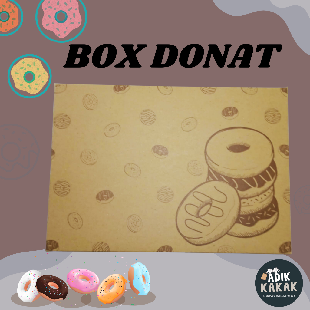 Jual Box Donut Kraft Kotak Donat isi 6 / Dus Roti coklat Kemasan Kue ...