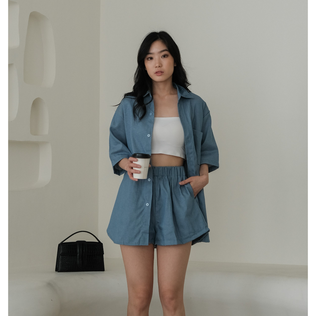 Jual DAYS Imola Denim Set (Shirt & Short) / Denim Shirt Set (Kemeja + Celana) / Setelan Wanita ...