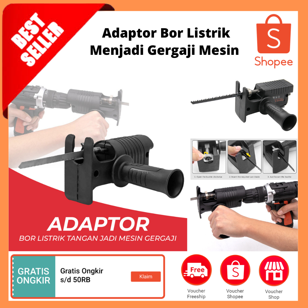 Jual Adaptor Bor Listrik Menjadi Gergaji Mesin / Alat Pemotong Logam ...