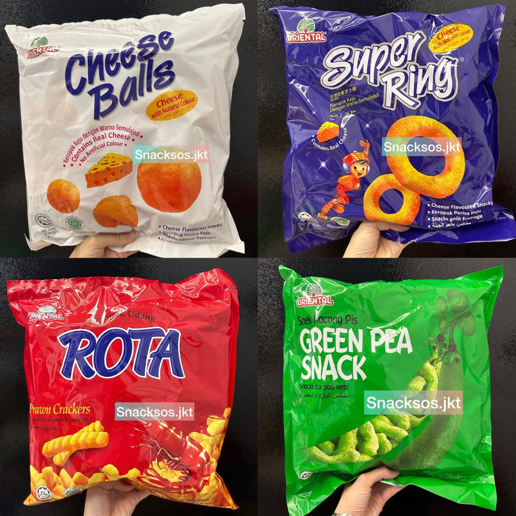 Jual [BAG] ORIENTAL CHEESE BALLS / SUPER RING / ROTA PRAWN CRACKERS ...
