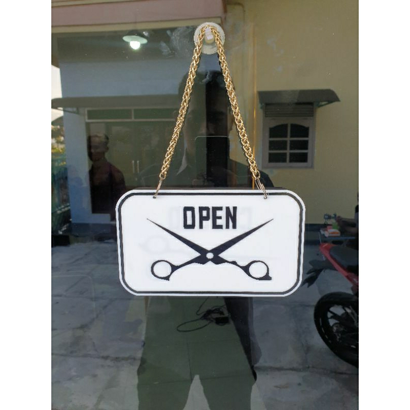 Jual ACRYLIC OPEN CLOSE BARBERSHOP/ACRYLIC PAPAN TANDA/SIGN BOARD ...