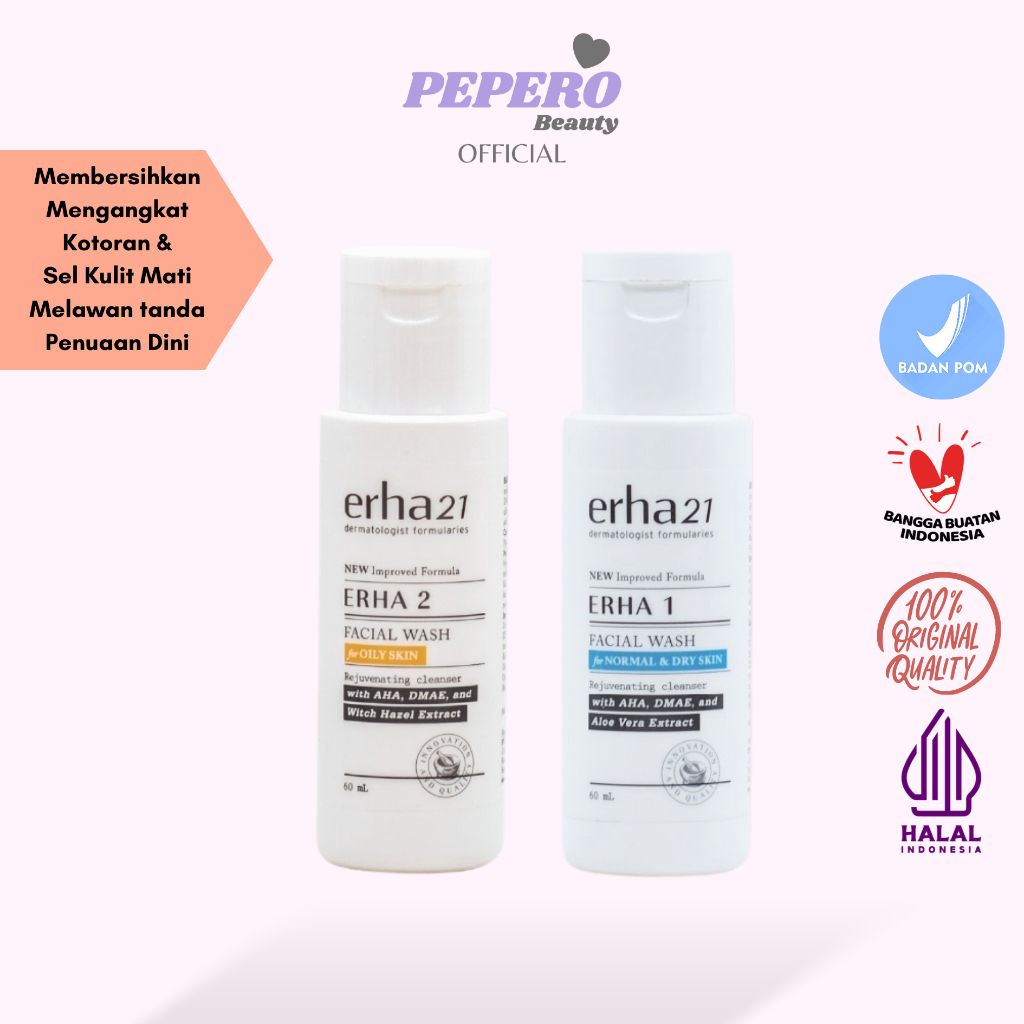 Jual ERHA 1 Facial Wash for Normal & Dry Skin / Erha 2 Facial Wash for ...
