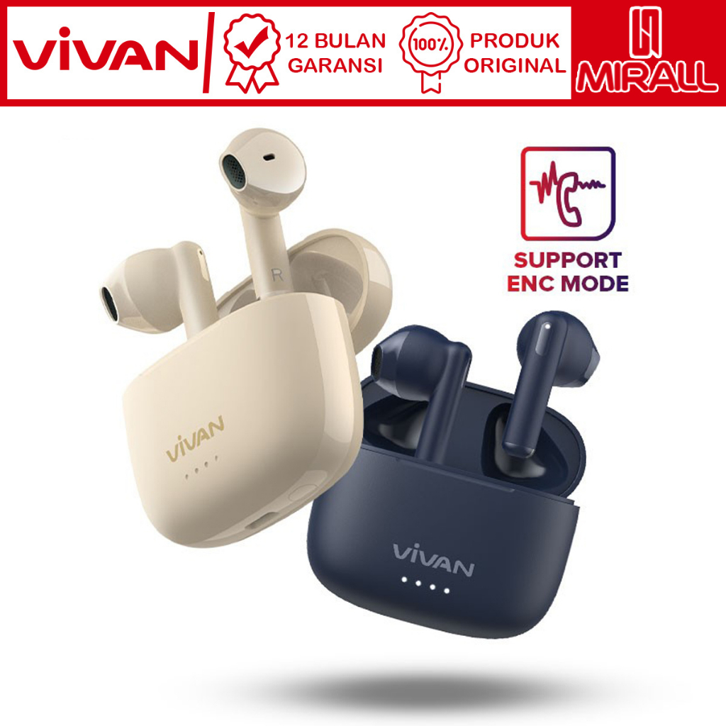 Jual VIVAN GT2 TWS Wireless Earphone Airbuds Infinity BT 5.3 Playtime ...