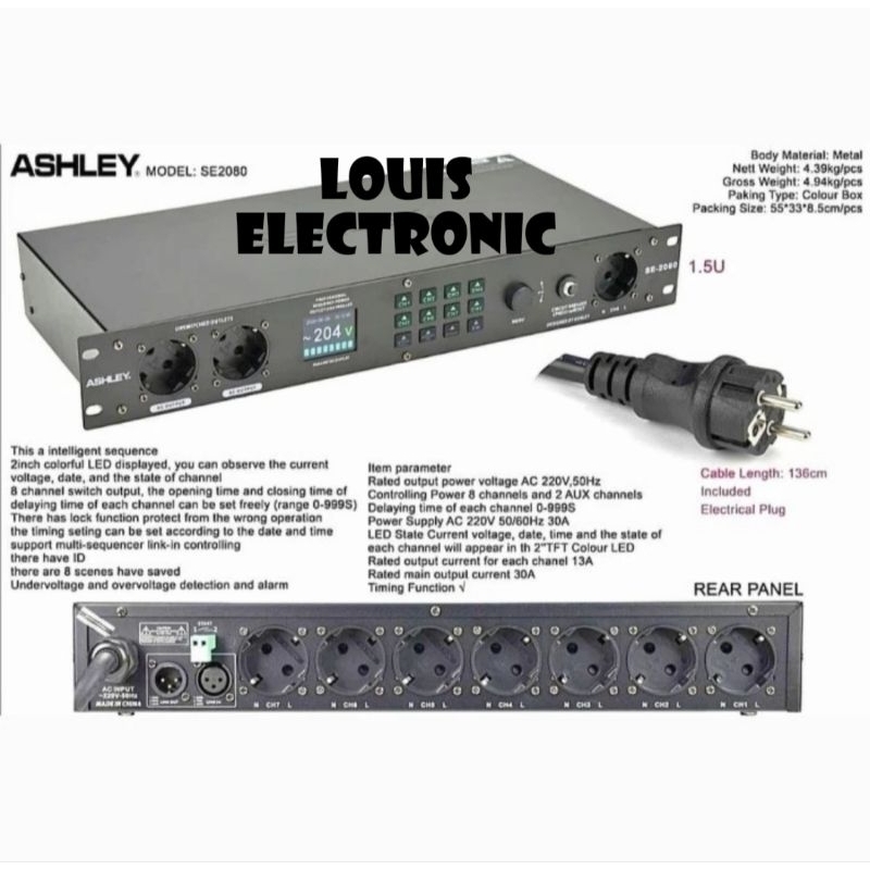 Jual POWER SEQUENCER ASHLEY SE2080 SE-2080 SE 2080 ORIGINAL | Shopee ...