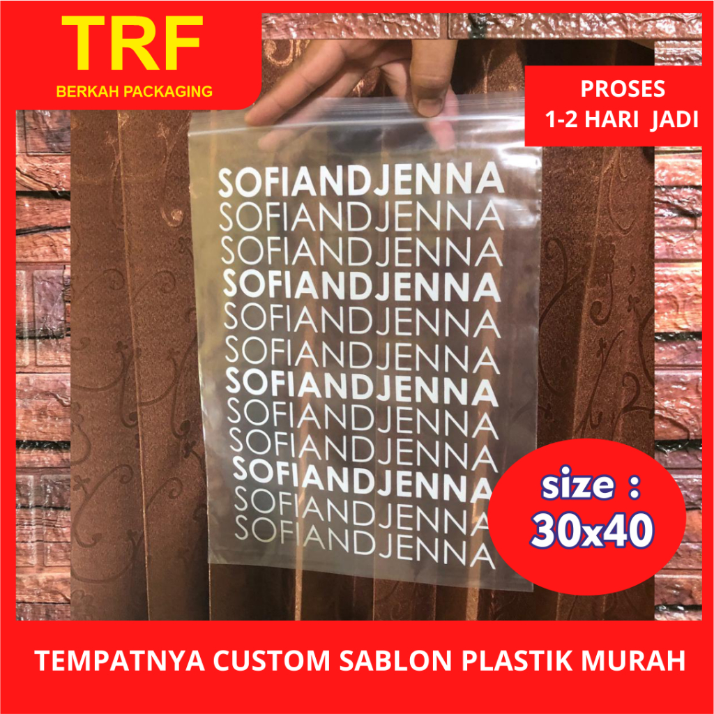 Jual CUSTOM SABLON PLASTIK KLIP MURAH 30x40cm - TRF PACKAGING | Shopee ...