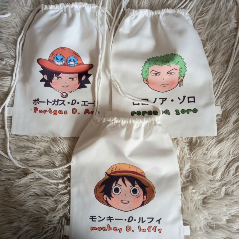Jual Tas tali one piece string bag monkey d luffy zoro ace d portgas ...