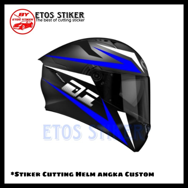Jual Stiker Helm Custom Angka cutting sticker Helm Full Face | Shopee ...