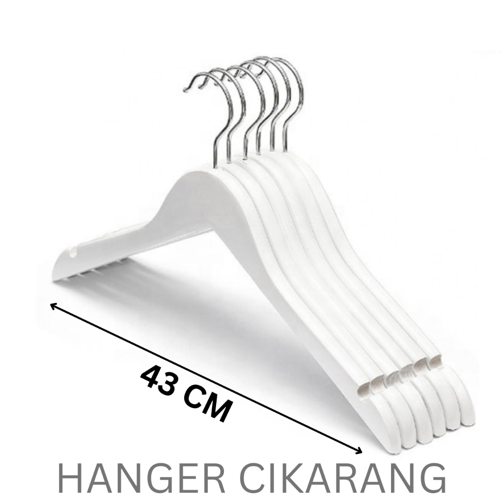 Jual Hanger Kayu ( Wood ) Putih Dewasa Harga ( Per 1 Pcs) | Shopee ...