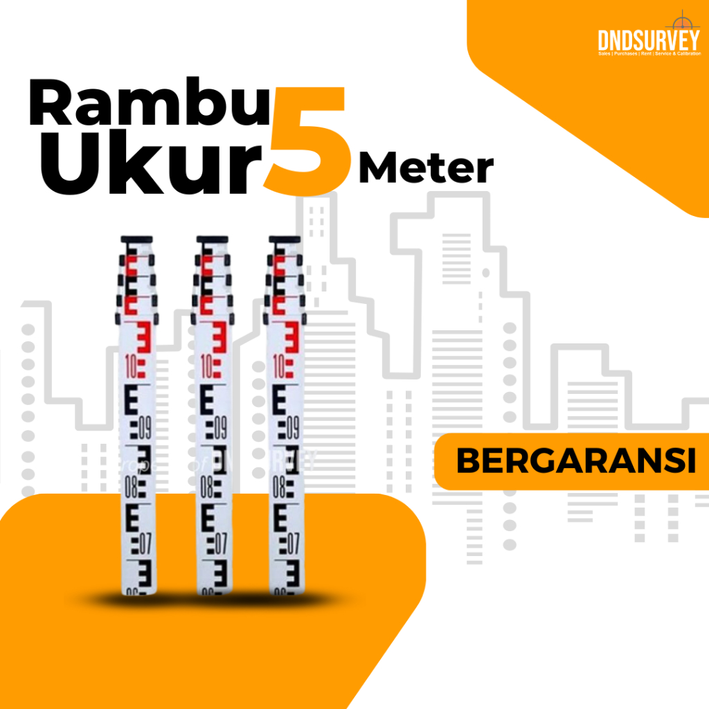 Jual Rambu Ukur 5 meter / bak ukur 5 meter / Leveling staf theodolite ...
