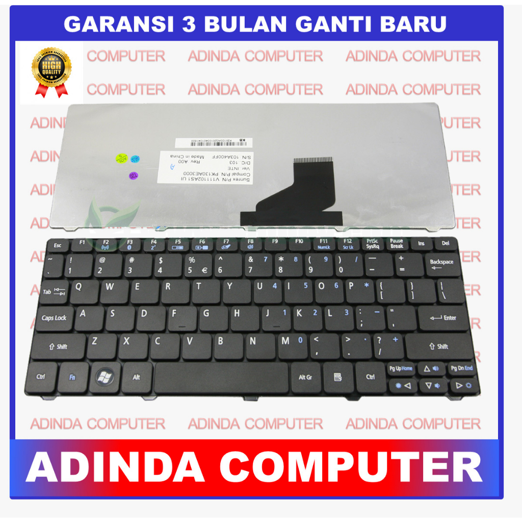 Jual Keyboard Acer Aspire ONE 521 522 532 532H 532G ZE6 AOZE6 AO532H ...