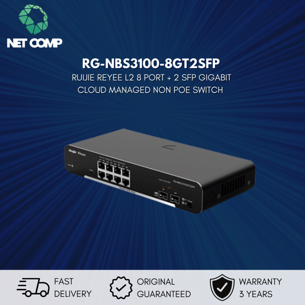 Jual RG-NBS3100-8GT2SFP RUIJIE REYEE 8 PORT L2 GIGABIT CLOUD MANAGED ...