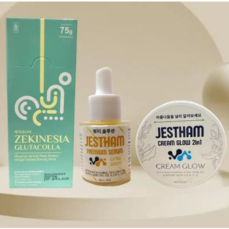 Jual READY !! PAKET BEAUTY JESTHAM ( GLUTACOLLA JESTHAM + SERUM GOLD ...