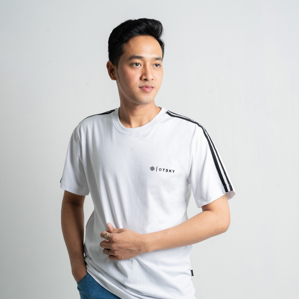 Jual Otsky Kaos Pria Two Strip Cotton Combed 24s (G) | Shopee Indonesia