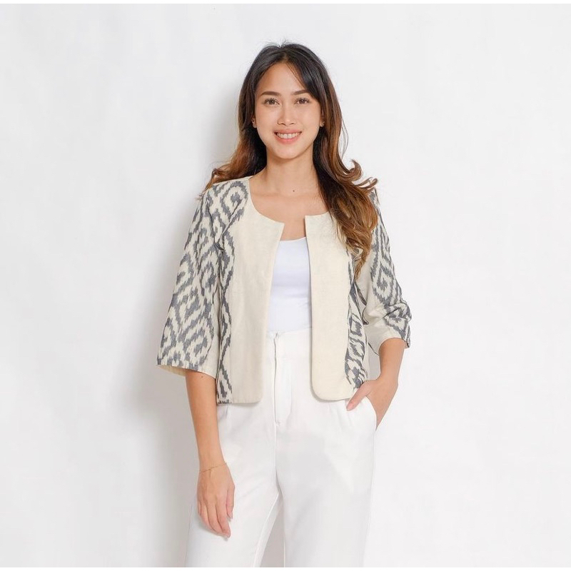 Jual Naila outer / office look / atasan wanita batik tenun / cardigan ...
