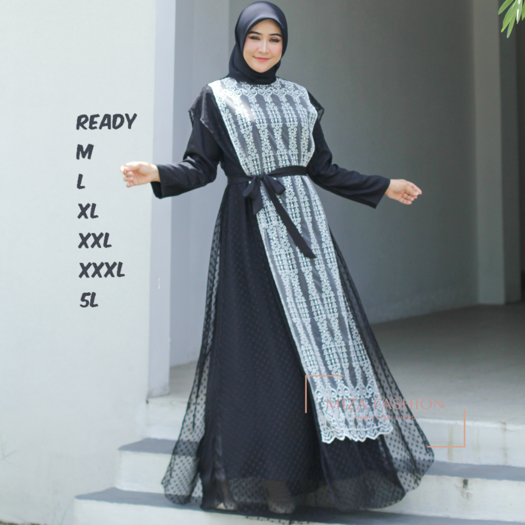 Jual Gamis Brukat Pesta Jumbo Tulle Etnik Uk M L Xl Xxl Xxxl 5xl Ld 120 130 140 Gamis Pesta ...