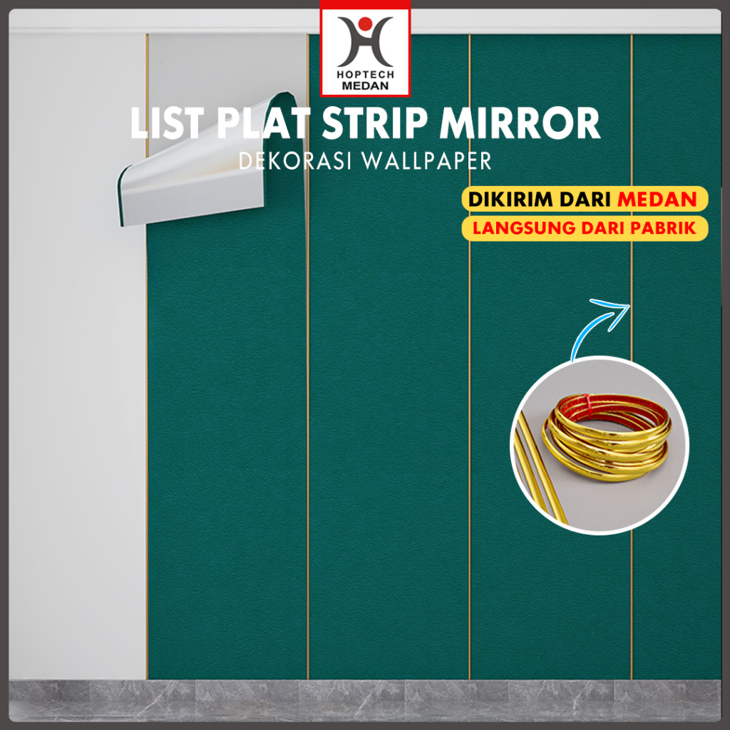 Jual WALL STICKER PANJANG 3M/LIST PLAT STRIP / LIST PLAT STRIP MIRROR ...