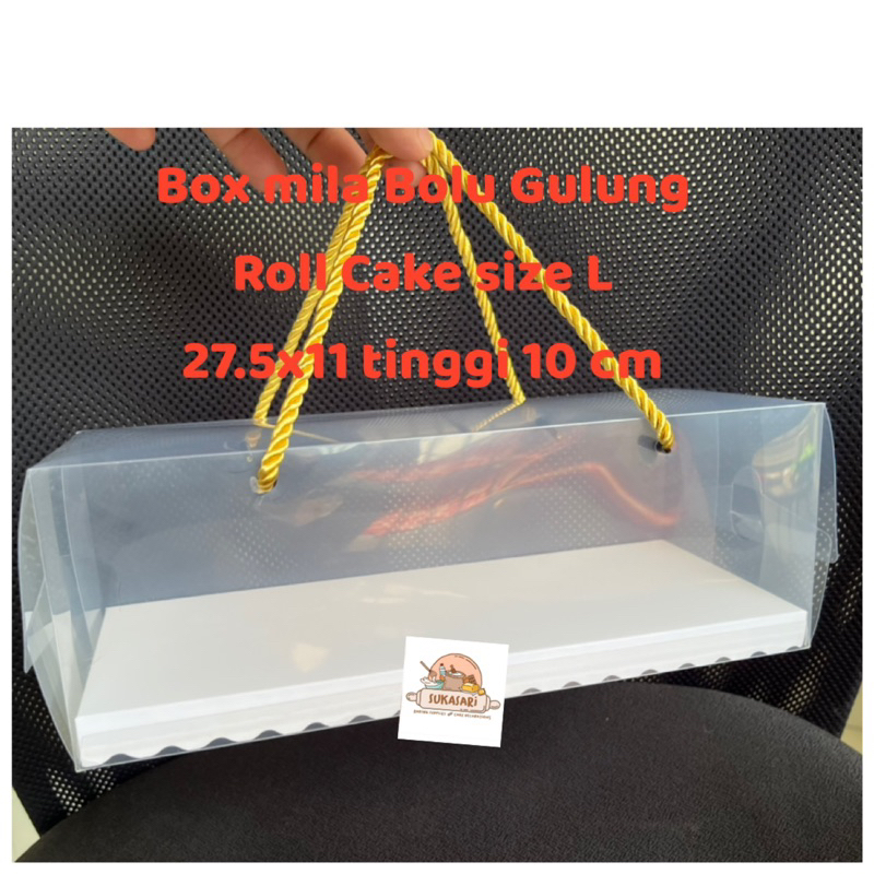 Jual Box Mika Bolu Gulung L packaging Roll Cake Transparant cake box ...