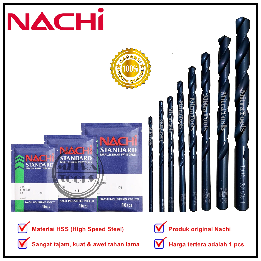 Jual NACHI Mata Bor Besi HSS 10 mm Asli Nachi ORIGINAL | Shopee Indonesia
