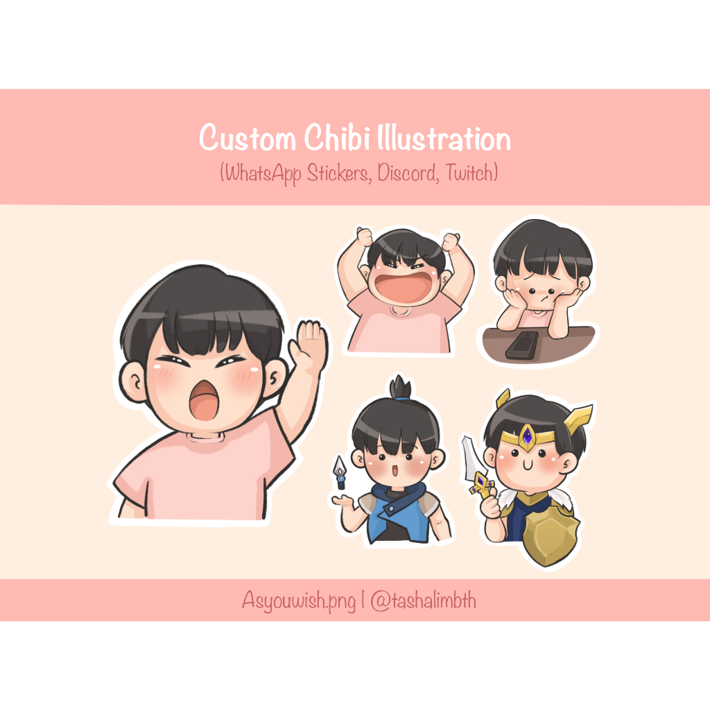 Jual Jasa Gambar Illustrasi Digital (CHIBI) | Cute Custom WhatsApp ...