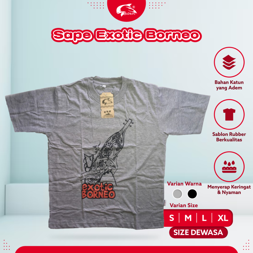 Jual Kaos Pendek Dewasa Sampe Exotic Borneo Edition T-Shirt Oleh Oleh Samarinda Pria Wanita ...
