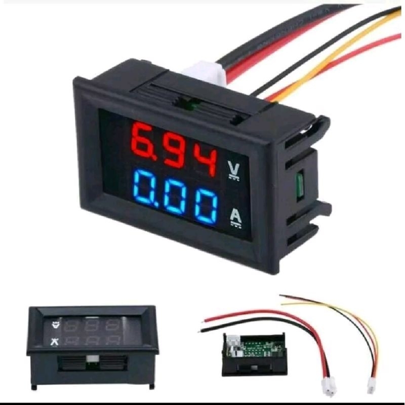 Jual DISPLAY COMBO DUAL VOLTMETER AMPERE METER DIGITAL DC 0-100/10A RED AND BLUE LED DISPLAY ...