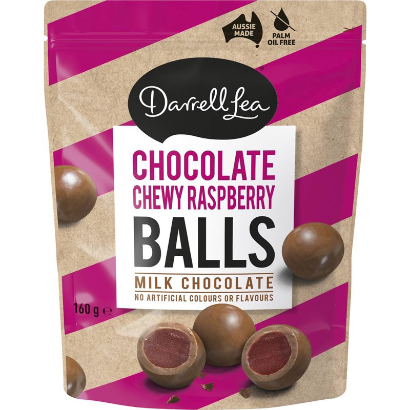 Jual Darrell Lea Milk Chocolate Chewy Raspberry Balls 160g - Australia ...
