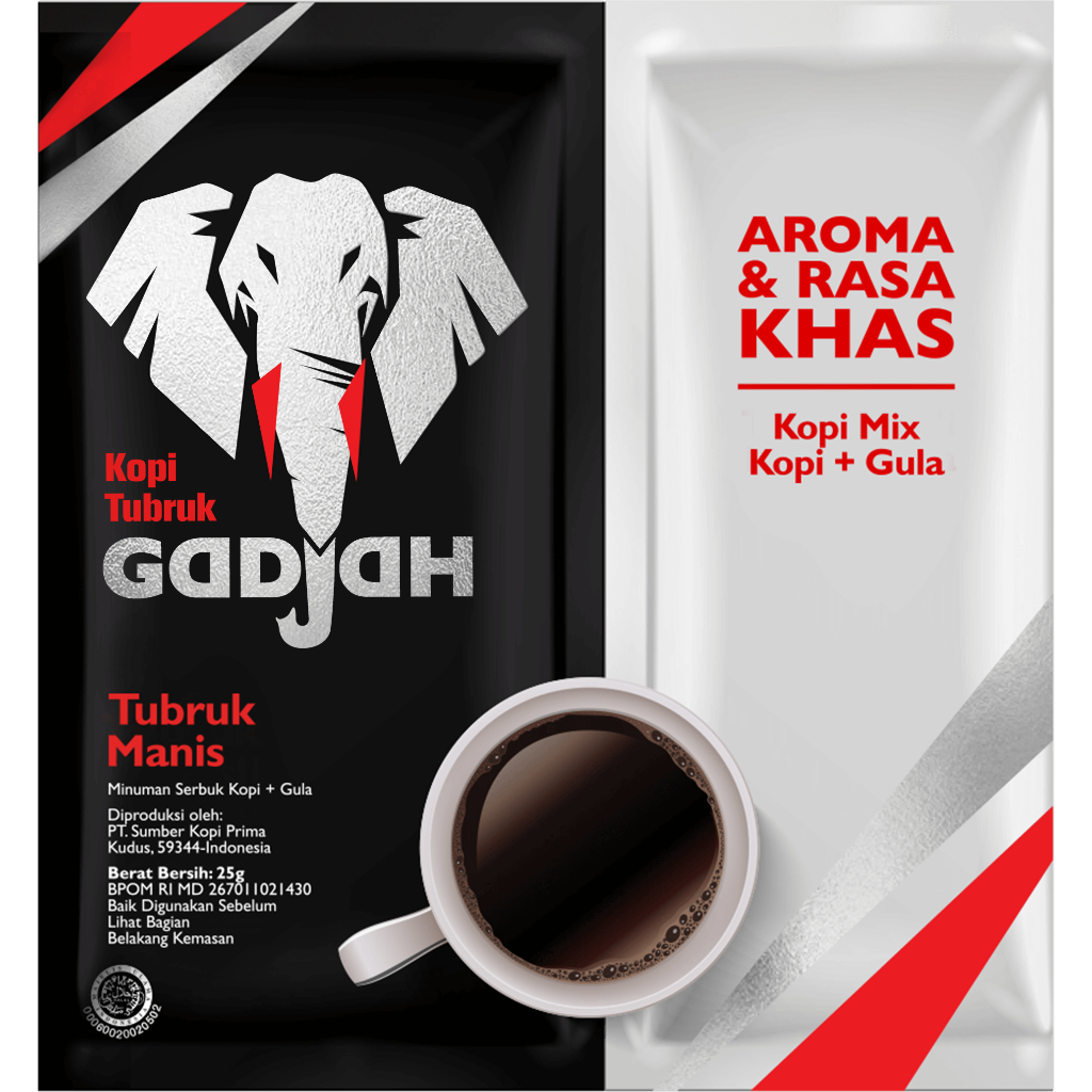 Jual Kopi Tubruk Manis Gadjah Renceng isi 10 sachet x 23 gram / Kopi ...