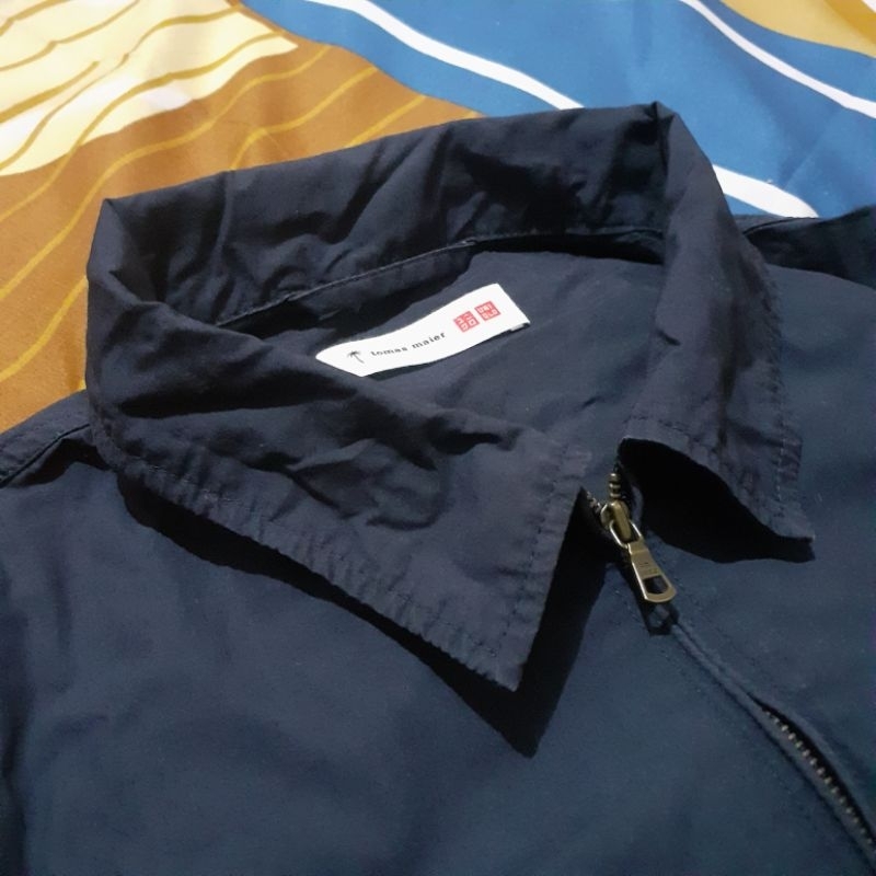 Jual Uniqlo x Tomas Maier Zip Front Blouson Work Jacket Biru Dongker ...