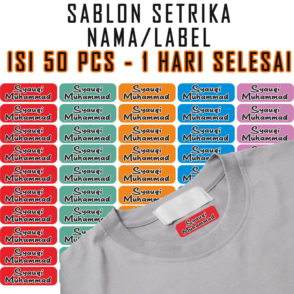 Jual SABLON SETRIKA NAMA STICKER STIKER KAIN LABEL NAMA SABLON SETRIKA ...