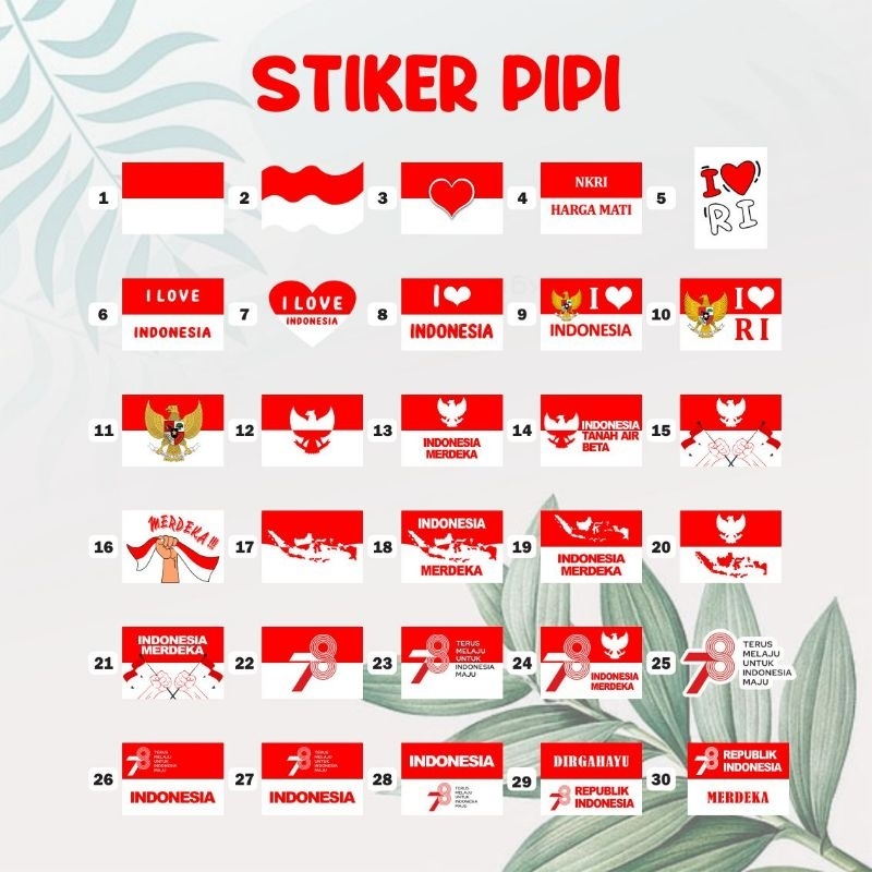 Jual STIKER PIPI 100 PCS / STIKER MERAH PUTIH / STIKER BENDERA / STIKER ...