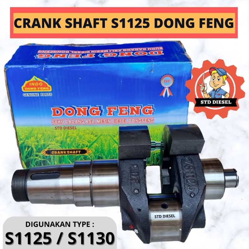 Jual CRANK SHAFT MERK DONG FENG S1125 S1130 ZS1125 ZS1130 KER AS AS ...