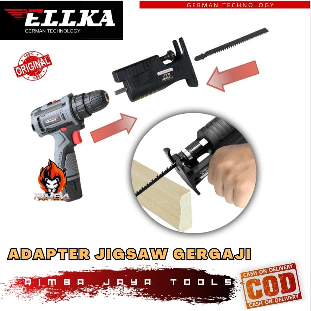 Jual ELLKA Adapter Jigsaw Alat Sambungan Gergaji Kayu Besi ke Mesin Bor ...