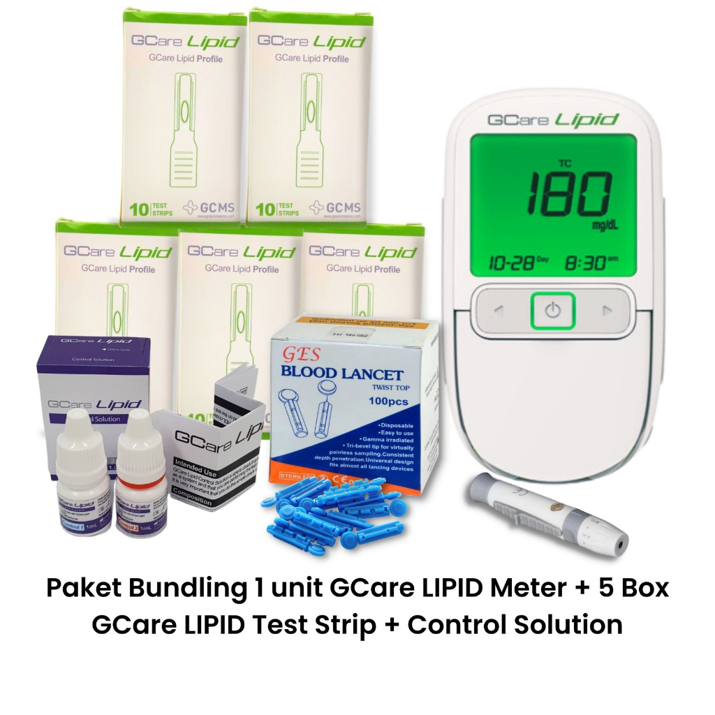 Jual GREENCARE PAKET 1 UNIT GC LIPID METER + 5 BOX GC LIPID TEST STRIP ...