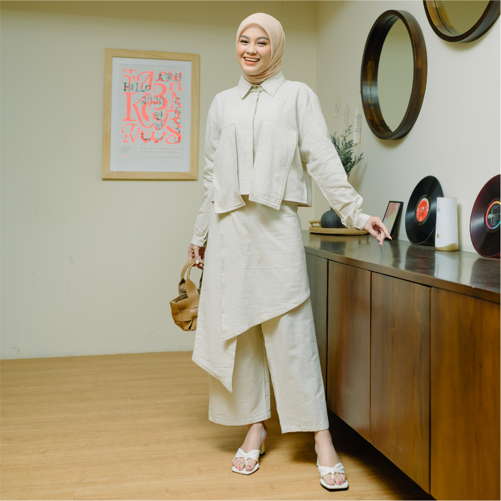 Jual Lozy Hijab - Naomi Set (One Set Linen Cropty) | Shopee Indonesia