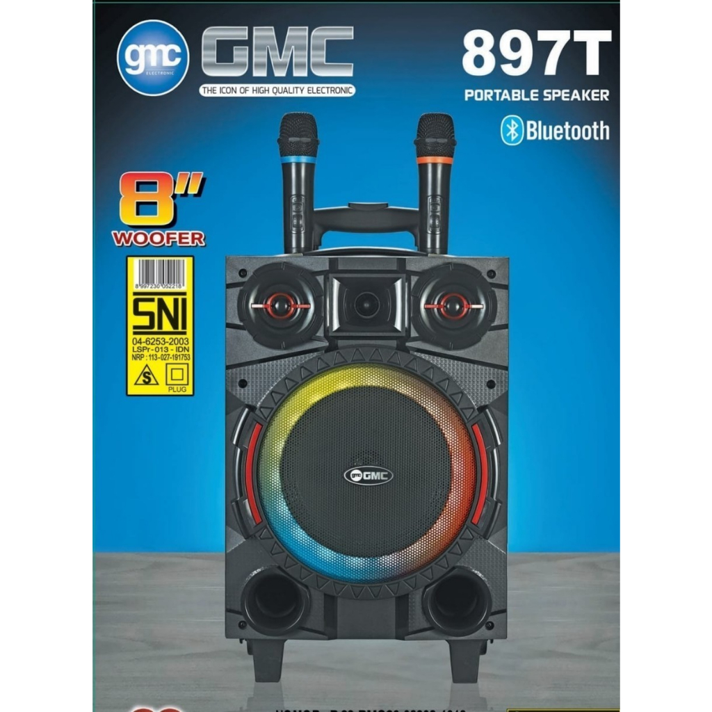 Jual SPEAKER GMC 897 T BLUETOOTH + FREE 2 MIC | Shopee Indonesia