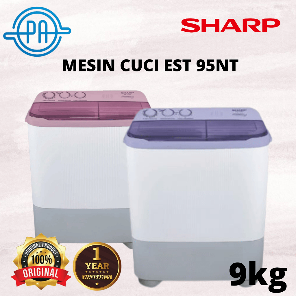 Jual MESIN CUCI 2 TABUNG 9KG SHARP EST 95NT / 95 NT GARANSI RESMI ...